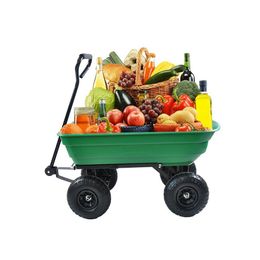 XDeer Bollerwagen Bollerwagen Poly Garten Gartenwagen Muldenkipper