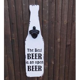 Deko-Impression Flaschenöffner Wandflaschenöffner Wandkapselöffner "Best Beer is an open Beer" Eisen (1-tlg)