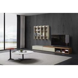 JVmoebel Wohnzimmer-Set, Wohn Zimmer Designer Komplett Set Regal Side Board Couch Tische Wand