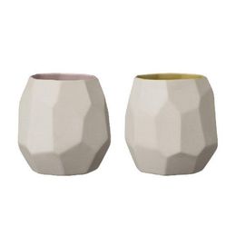 Bloomingville Dekovase Vase Keramik Creme-Gelb Creme-Blush (2-teilig)