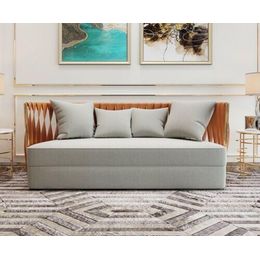 JVmoebel Wohnzimmer-Set, Metall Couch Polster Sitz Garnitur Sofa 3+1 Stoff Design Garnituren