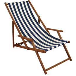 ERST-HOLZ Gartenliege Gartenliege blau-weiß Liegestuhl Sonnenliege Strandstuhl klappbar
