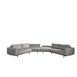 JVmoebel Ecksofa Ecksofa U-Form Wohnzimmer Couch Textil Neu Design grau Modern Luxus