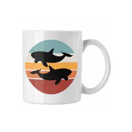 Trendation Tasse Retro Orca Tasse Geschenk Ozean Waal