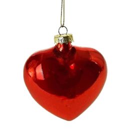 Werner Voß Kugelvase Valentinstag Schmuck Glas Herz rot Baum Kugel Weihnachten Anhänger (1 Christbaum Anhänger)