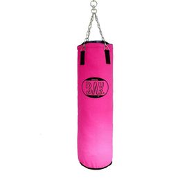 BAY-Sports Boxsack Sandsack Segeltuch Hülle pink rosa 120 x 30 cm Canvas ungefüllt leer Boxen Trainingssack (Top Preis Leistung