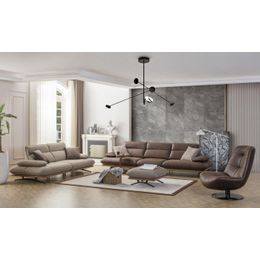 JVmoebel Wohnzimmer-Set Sofagarnitur Sofa 4 3 1 Sitzer Sessel Luxus Kunstleder Braun Gruppe