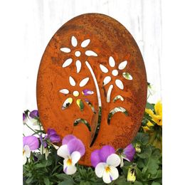 LB H&F Lilienburg Osterei Osterdeko Deko Ostern Frühling Osterei Rost Metall aussen draussen (aussenbereich Edelrost Garte ndeko Gartenstecker Frühlingsdeko groß xl Silhouette