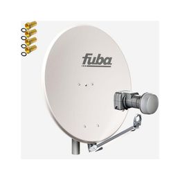 FUBA DAL 802 G + Twin LNB Sat Anlage 2 Teilnehmer Alu Spiegel Grau SAT-Antenne