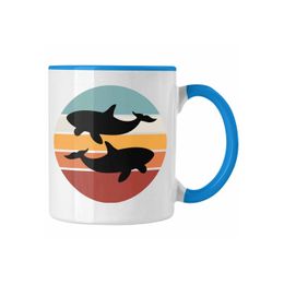 Trendation Tasse Retro Orca Tasse Geschenk Ozean Waal