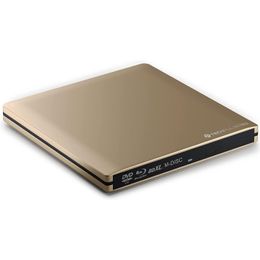 techPulse120 USB 3.0 3D Externer Champagner M-Disc BDXL Blu-Ray Brenner Laufwerk Blu-ray-Brenner