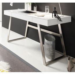 MCA furniture Schreibtisch Aspen (Laptoptisch in weiß mit Edelstahl