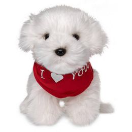 Uni-Toys Kuscheltier Malteser Hund mit Halstuch "I Love You"