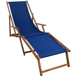 ERST-HOLZ Gartenliege Liegestuhl blau Sonnenliege Fußteil Gartenliege Holz Strandstuhl