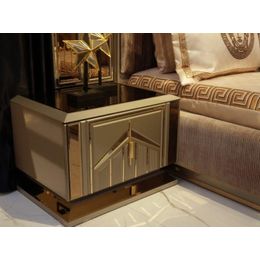 JVmoebel Nachttisch Luxus Nachttische Konsolen Beistelltisch Holz Möbel Schlafzimmer Gold