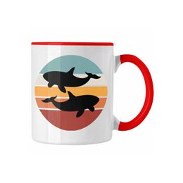 Trendation Tasse Retro Orca Tasse Geschenk Ozean Waal