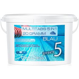 GlobaClean Chlortabletten 3 kg Pool Chlor Multitabs 5in1 20g BLUE