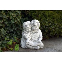 JVmoebel Skulptur Junge & Mädchen Lesen Garten Dekoration Kinder Figuren Statue Neu