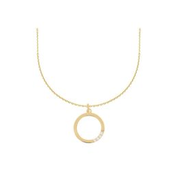 Stella-Jewellery Collier 585er Gold Collierkette mit Kreisanhänger Zirkonia (inkl. Etui)