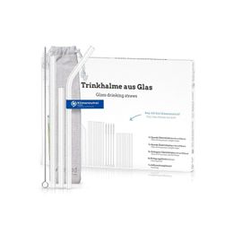 wisefood Trinkhalme Glas Trinkhalm Set: 19 Halme + 4 Bürsten