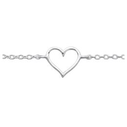 BUNGSA Fußkette Fusskette Herz Silber aus 925 Silber Damen (1 Armband