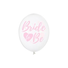 partydeco Luftballon, Luftballons 30cm mit Aufdruck Bride to be 6er Set klar / rosa