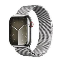 Apple Watch Series 9 41 mm (GPS+Cellular) Milanaise Armband silber