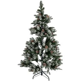 Elbmöbel elbmöbel Künstlicher Weihnachtsbaum Kunst Christbaum mit Schnee und Tannenzapfen Tannenbaum 150cm