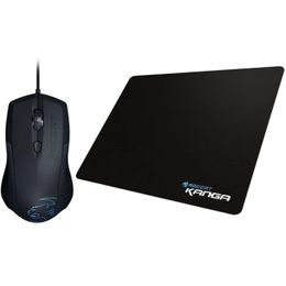 Roccat Set Lua Tri-Button Mouse + Kanga Gamer Mouse-Pad Mäuse (Maus-Pad Einstellbare DPI Gaming Bundle)