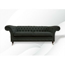 JVmoebel Chesterfield-Sofa Dunkelgrauer Chesterfield Dreisitzer 3-Sitzer luxus Möbel Neu