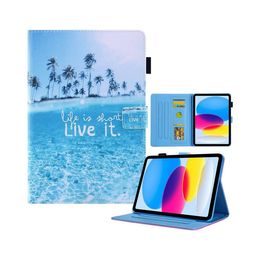 Wigento Tablet-Hülle Für Apple iPad 10.9 2022 10. Generation Kunstleder Tablet Cover Tasche Motiv 1 Hülle Case Etuis