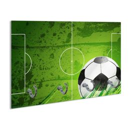 Wallario Handtuchhalter Fußball-Feld klassisch grün mit Ball