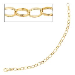 Schmuck Krone Goldarmband Weit-Anker Armband Bettelarmband aus 333 Gold Gelbgold für Einhänger Charms 19cm