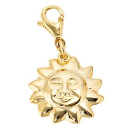 Schmuck Krone Kettenanhänger Charm Anhänger Einhänger Sonne aus 333 Gold Charms für Bettelarmband Dangle