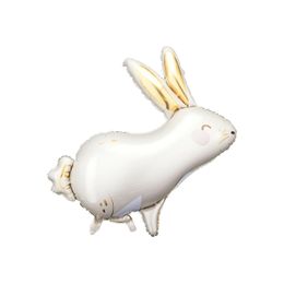 partydeco Luftballon, Folienballon Hase 70x71cm beige gold