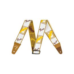 Fender Gitarrengurt, WeighLess Monogram Strap White/Brown/Yellow