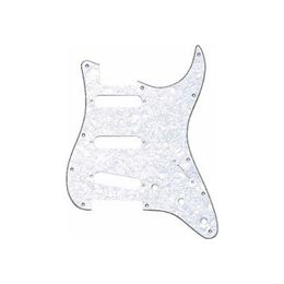 Fender E-Gitarre, Modern Style Pickguard Strat White Pearl 4-Ply 11-Hole