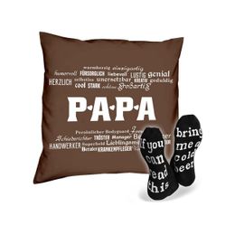 Soreso® Soreso® Dekokissen Kissen + Sprüche Socken Geschenk Papa Geburtstag Vatertag Weihnachten