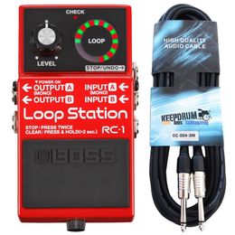 BOSS BY ROLAND E-Gitarre Boss RC-1 Loop Station Looper-Pedal + Kabel