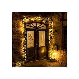 Spetebo LED-Girlande LED Weihnachts-Girlande + Christbaumkugeln