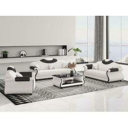JVmoebel Wohnzimmer-Set Luxus Möbel Couch Sofa Polster 3+2+1 Sitzer + Couchtisch Holz neu