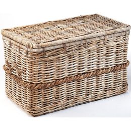 Kobolo Truhe Kiste aus Rattan Kubu Grey mit Deckel 80x45x48 cm