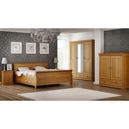 JVmoebel Schlafzimmer-Set Design Schlafzimmer Garnituren Bett Kleiderschrank Nachttisch 5tlg.