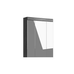 möbelando möbelando Spiegelschrank Sandusky Moderner Spiegelschrank aus Spanplatte in Rauchsilber Nachbildung mit 3 Spiegeltüren und 6 Einlegeböden. Breite 60 cm