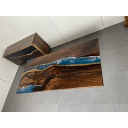 JVmoebel Esstisch, Table Esstisch Epoxidharz Massiv Tische 220 x 90 Flusstisch