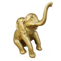 JVmoebel Skulptur Luxus Designer Figur Goldene Statue Elefant 140cm Figuren Statuen