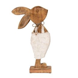 Clayre & Eef Clayre & Eef Osterhase Oster Hase Holz Fell Weiß 42 cm