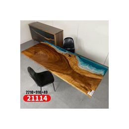 JVmoebel Esstisch, Epoxidharz Esstisch River Table Echtes Holz Massiv Tische 221x91