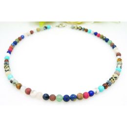 traumschmuck Kette ohne Anhänger 801b Halskette Collier Perlen Edelsteine bunt mehrfarbig multicolor (Geschenk