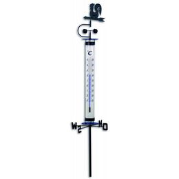 Tfa Dostmann Gartenthermometer TFA 12.2035 Analoges Thermometer mit Wetterhahn und Windrad